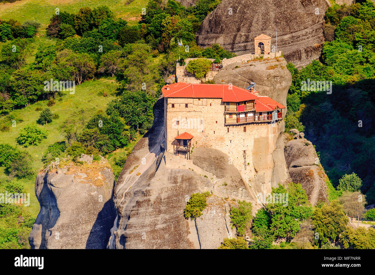 Monastery complex in Meteora mountains, Thessaly, Greece. UNESCO World ...