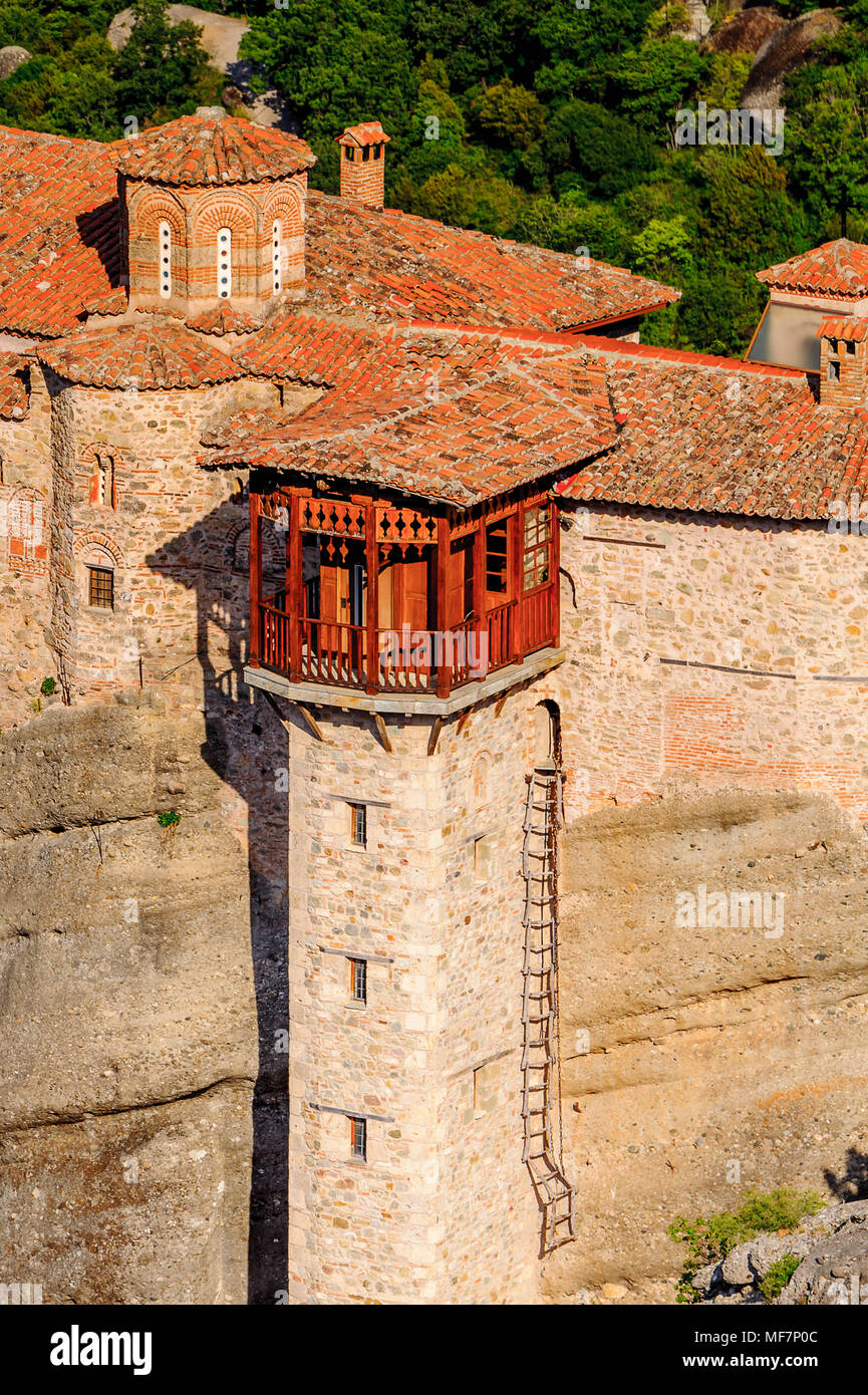 Monastery complex in Meteora mountains, Thessaly, Greece. UNESCO World ...
