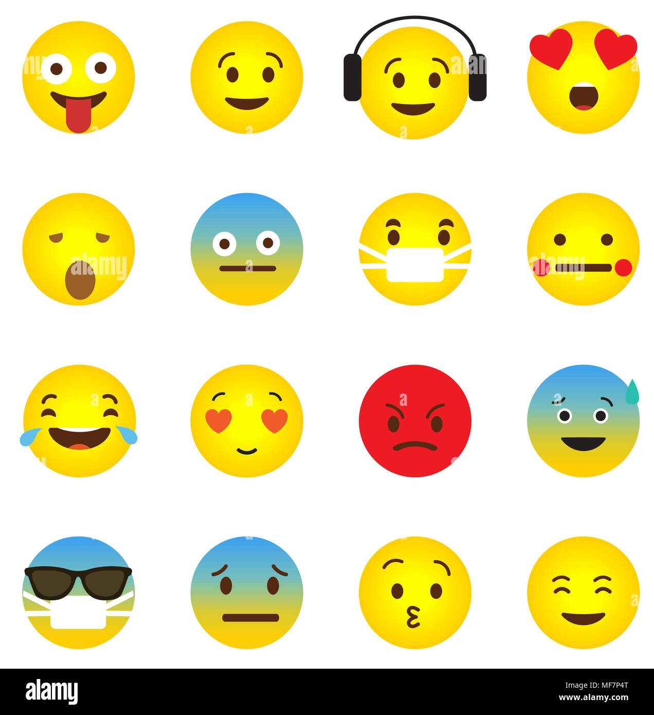Emoji different facial expression Stock Vector Images - Alamy