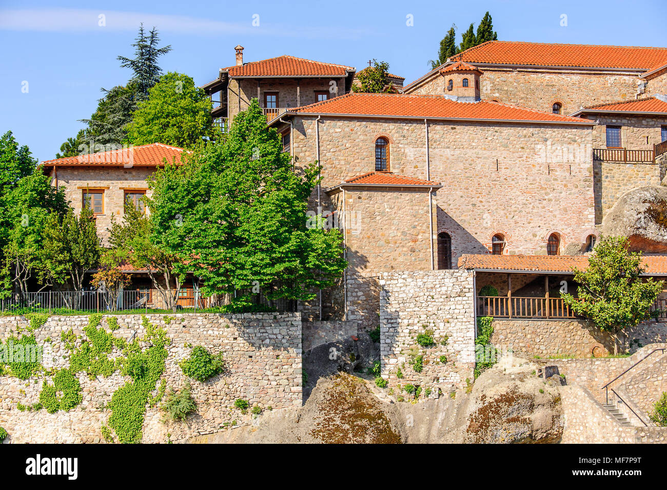 Holy Monastery of Grand Meteoran in Meteora mountains, Thessaly, Greece ...