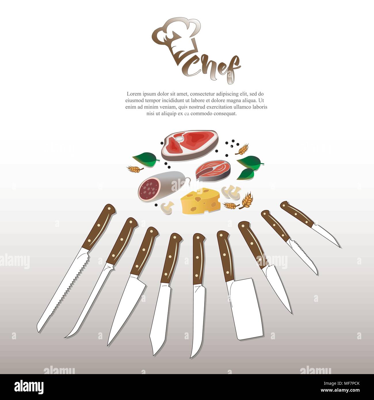 Chefs knives vector vectors hi-res stock photography and images - Alamy