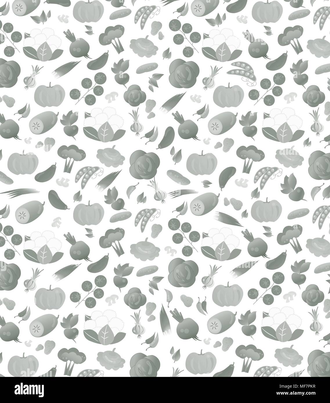 Vector drawings of vegetables. Grey background with vegetables pattern ...
