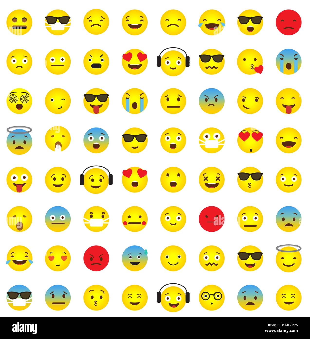 Emoji icon collection with different emotional faces Stock Vector Image ...