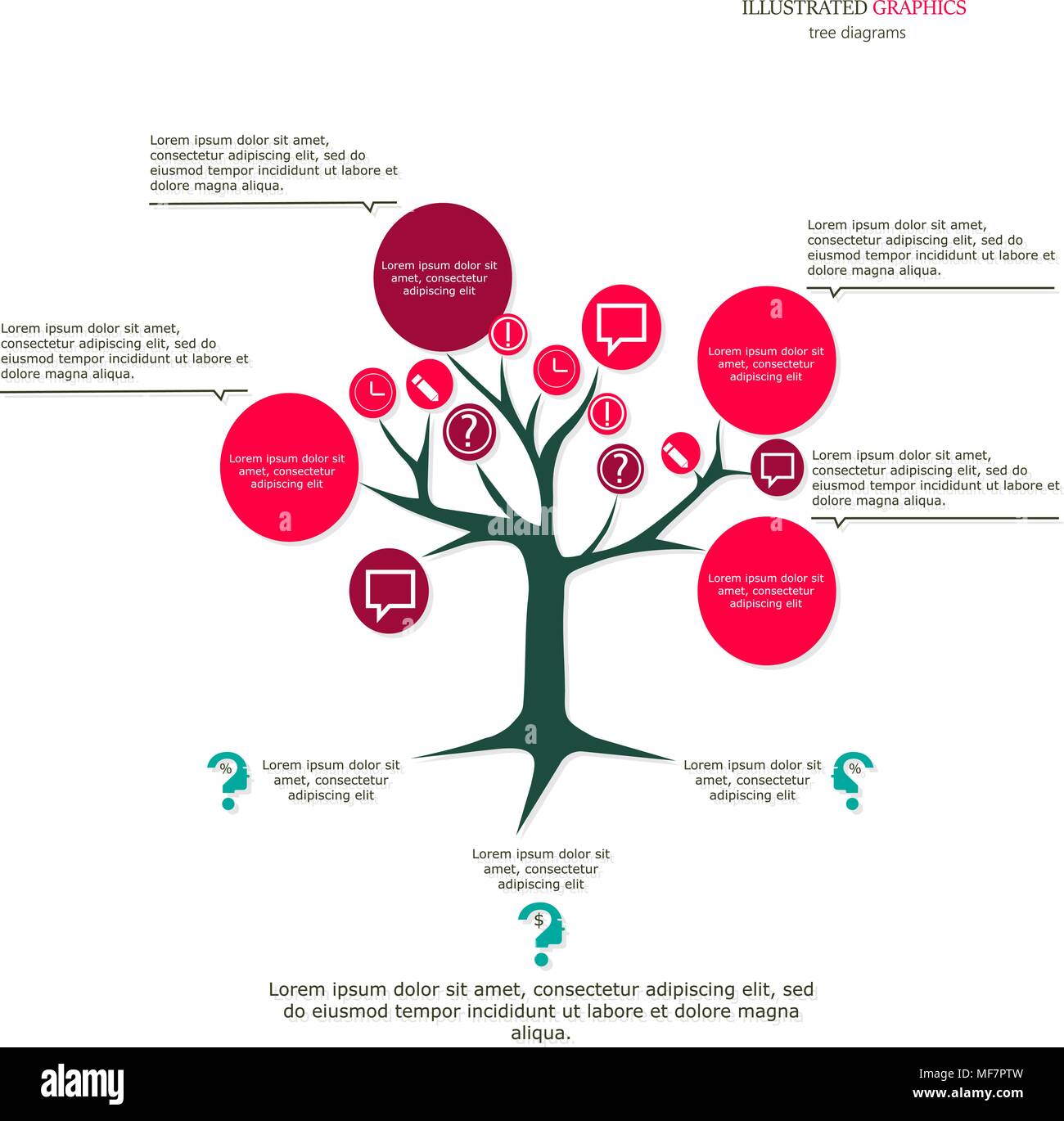 Vector diagram, trees. Can be used for workflow layout, diagram ...