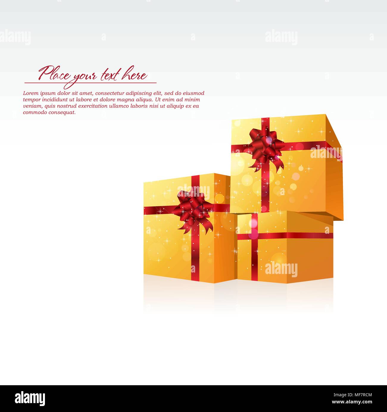 3 gold gift celebrate boxes Stock Vector Image & Art - Alamy