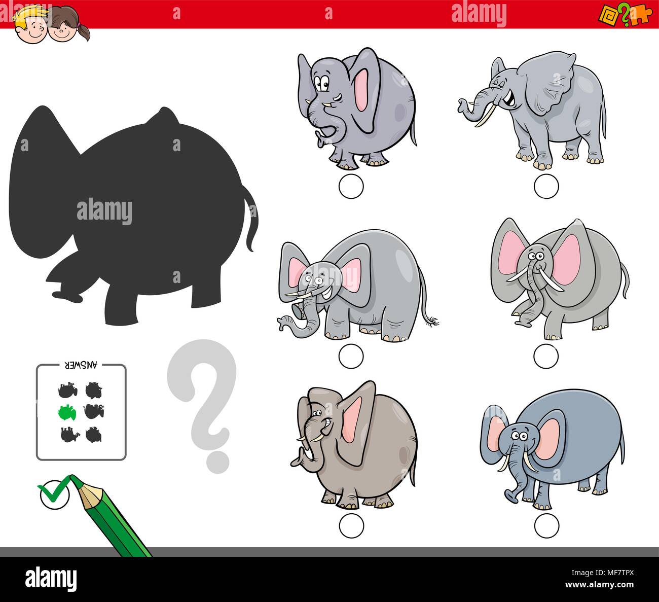 Cartoon Illustration of Finding the Shadow without Differences ...