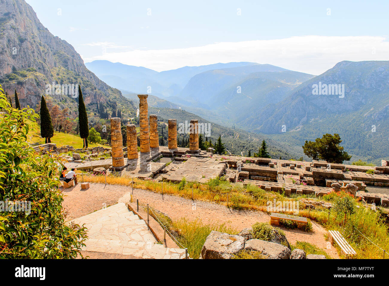 Delphi, an archaeological site in Greece, at the Mount Parnassus ...