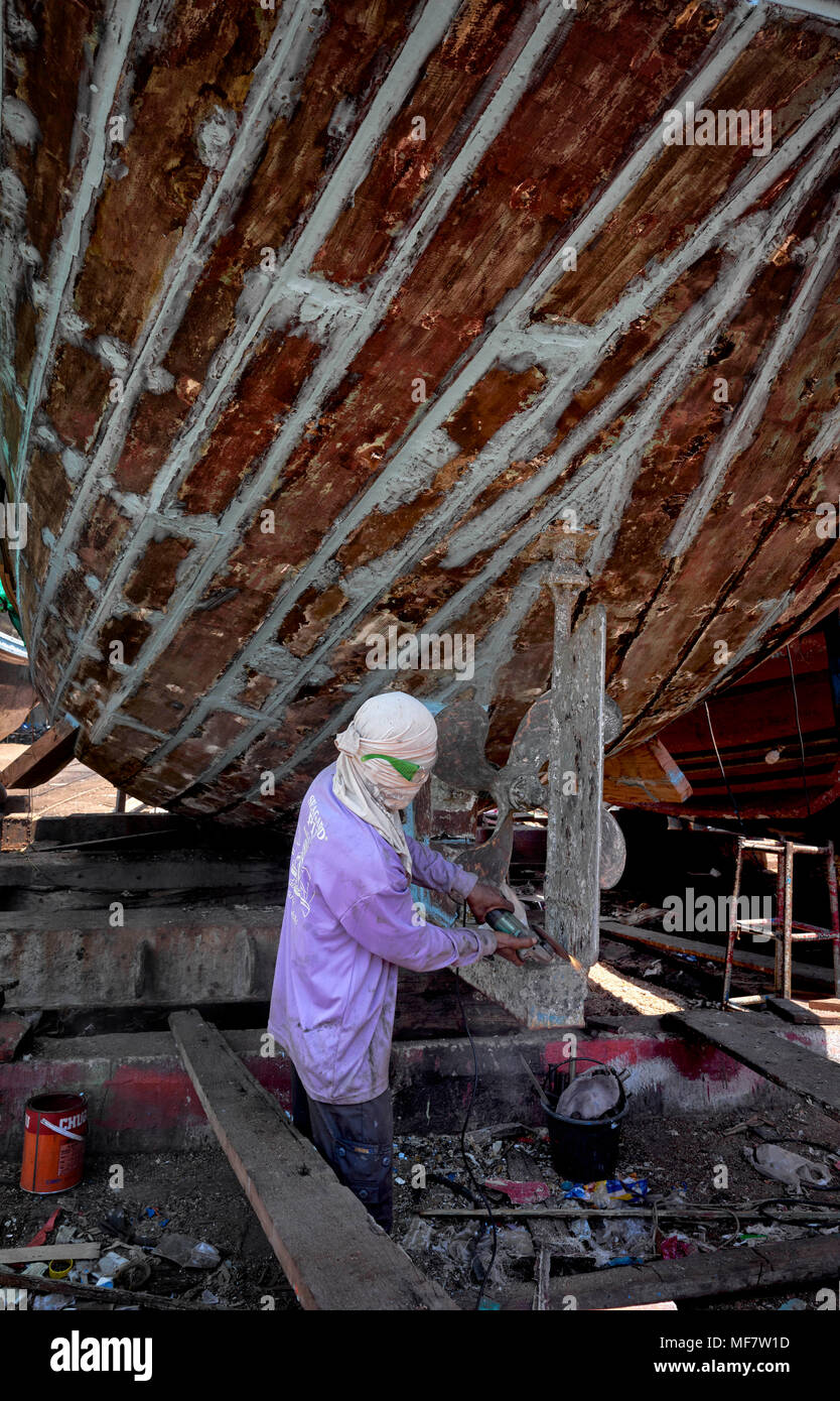 Boat repair and renovation yard, Thailand, Southeast Asia Stock Photo ...