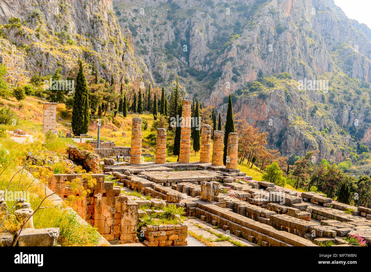 Apollo Temple in Delphi, an archaeological site in Greece, at the Mount ...