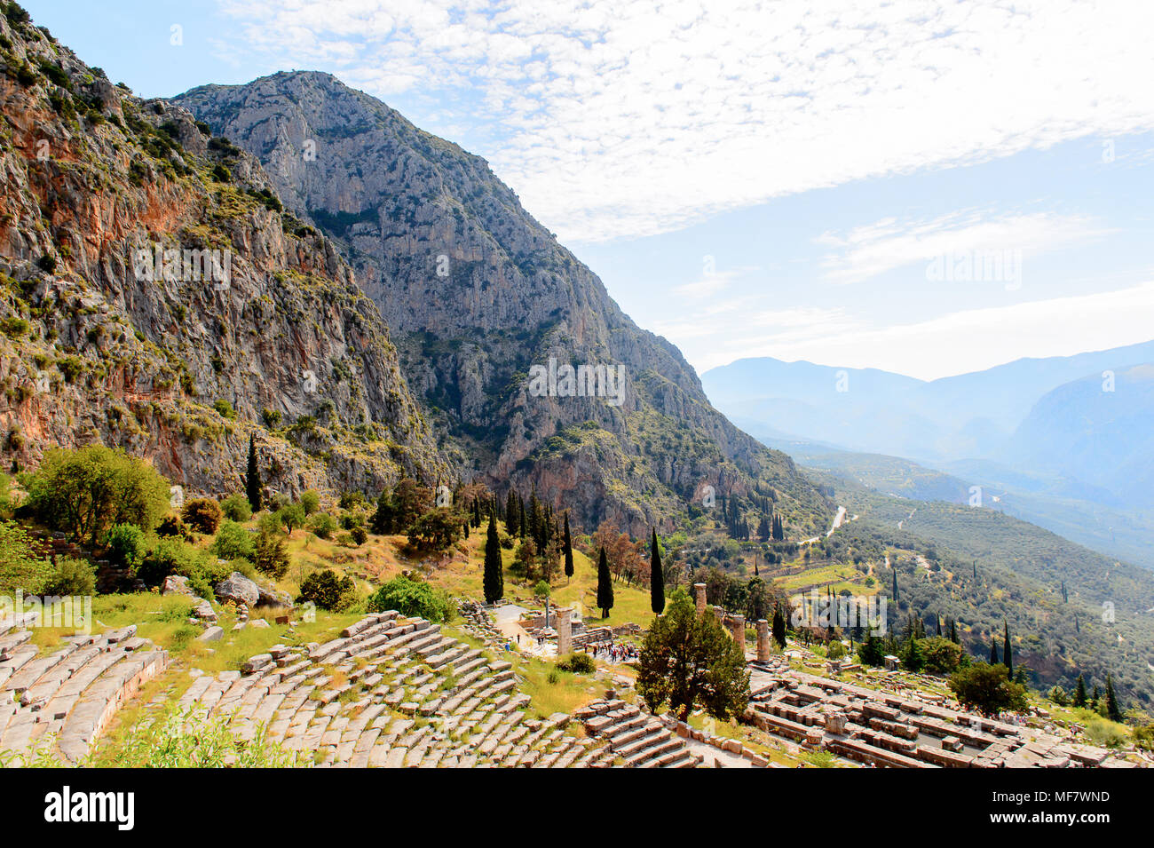 Delphi, an archaeological site in Greece, at the Mount Parnassus ...