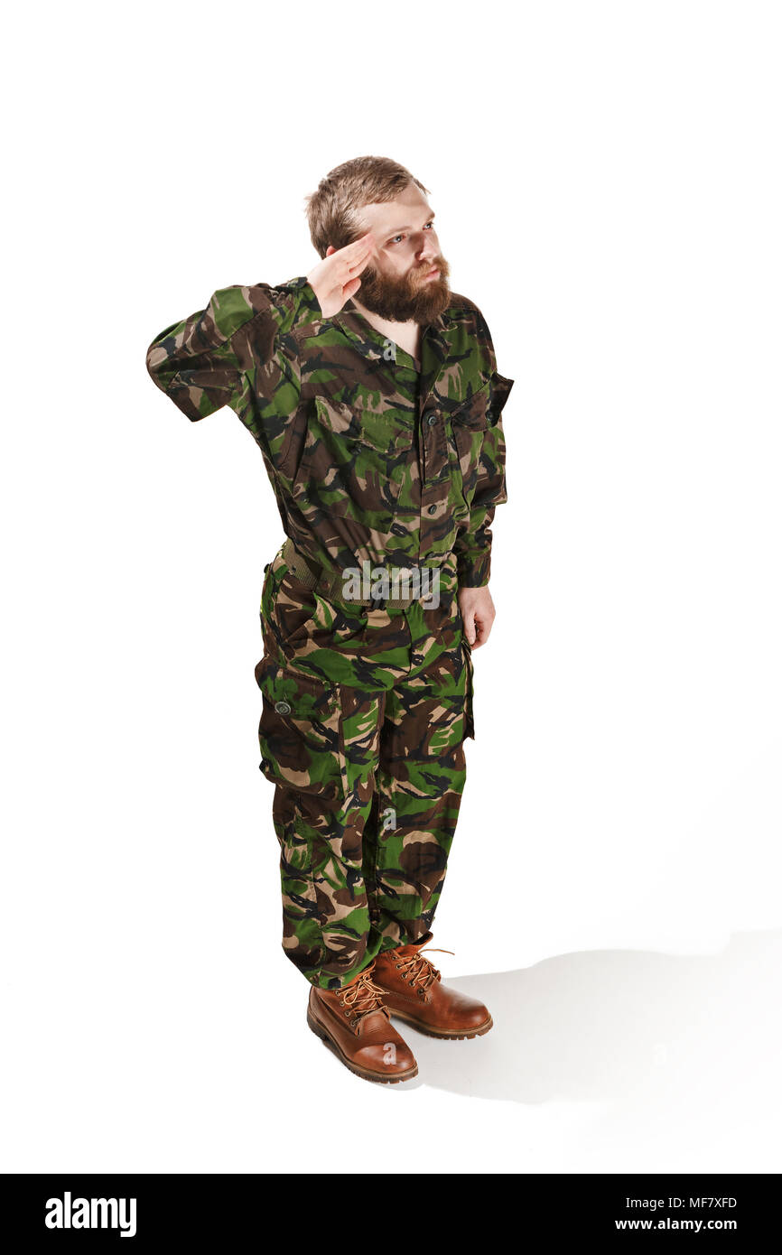 Full length army soldier profile hi-res stock photography and images ...