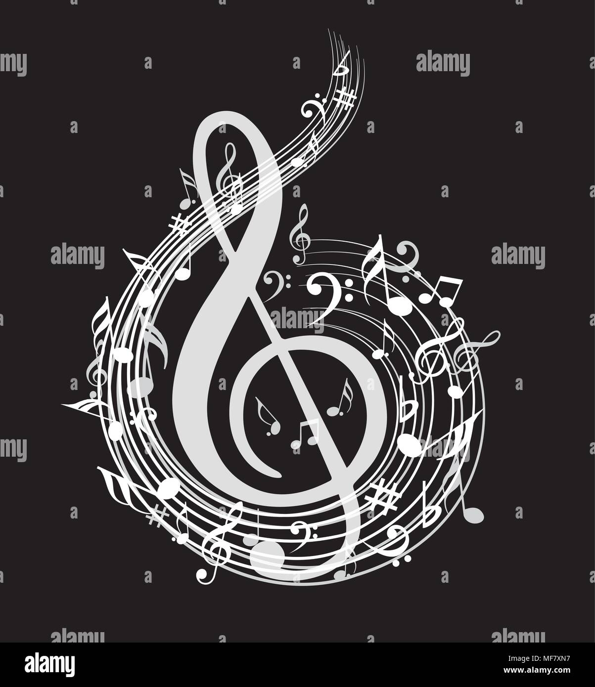 Music note background with different music symbols Stock Vector Image ...