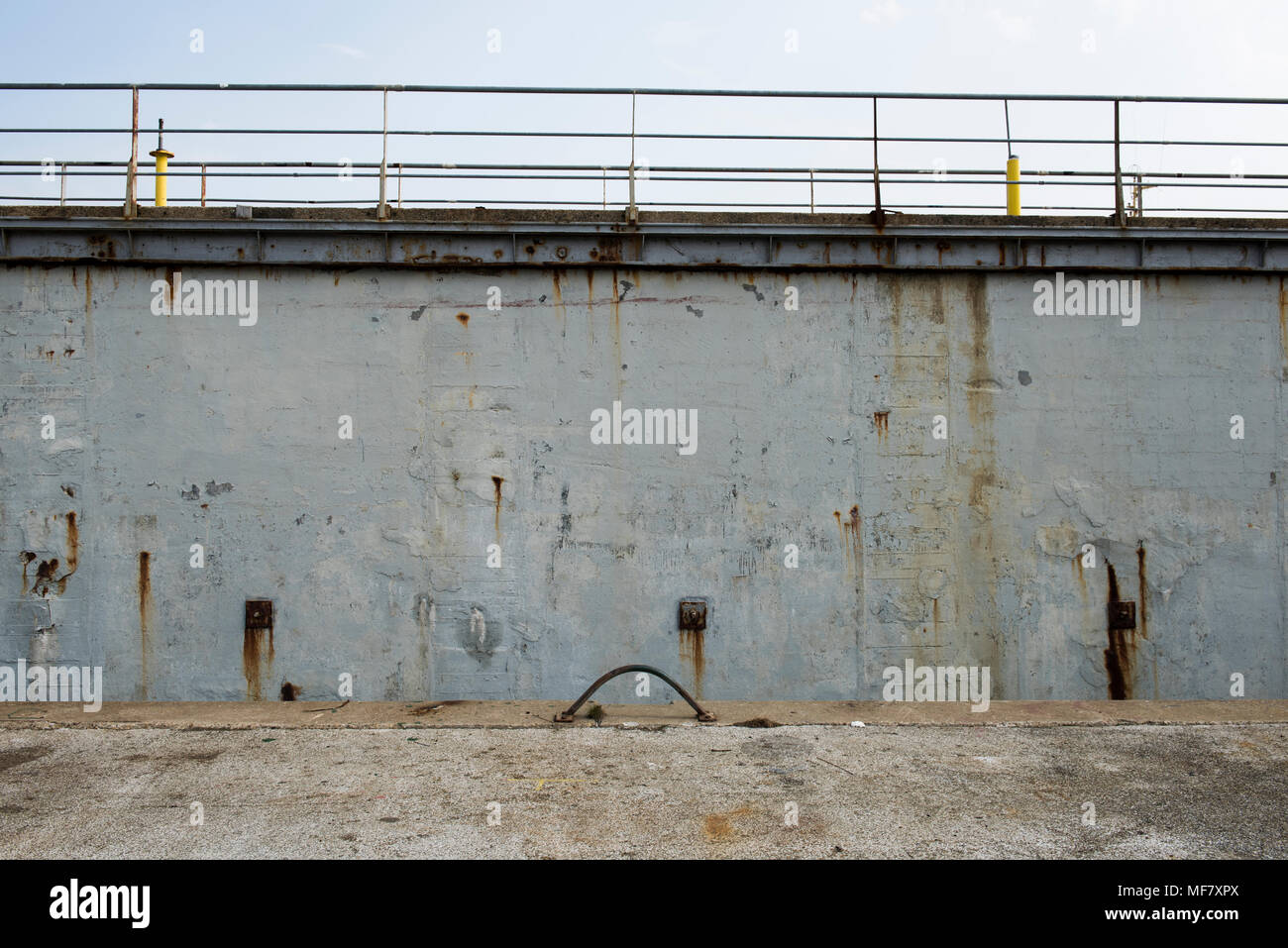 Ship´s side full of rust laying still at a port Stock Photo - Alamy