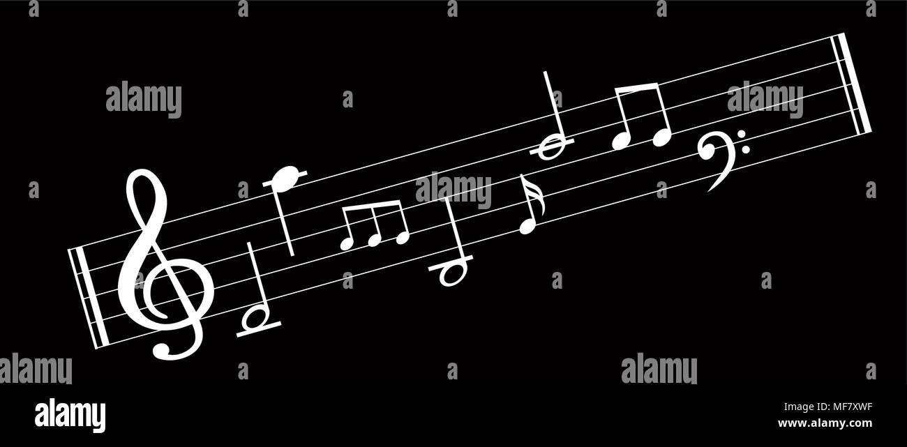 Music note background with different music symbols Stock Vector Image ...