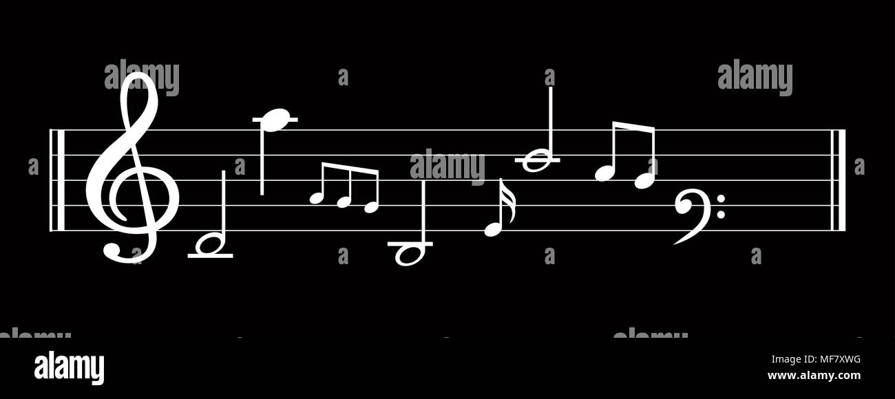 Music note background with different music symbols Stock Vector Image ...