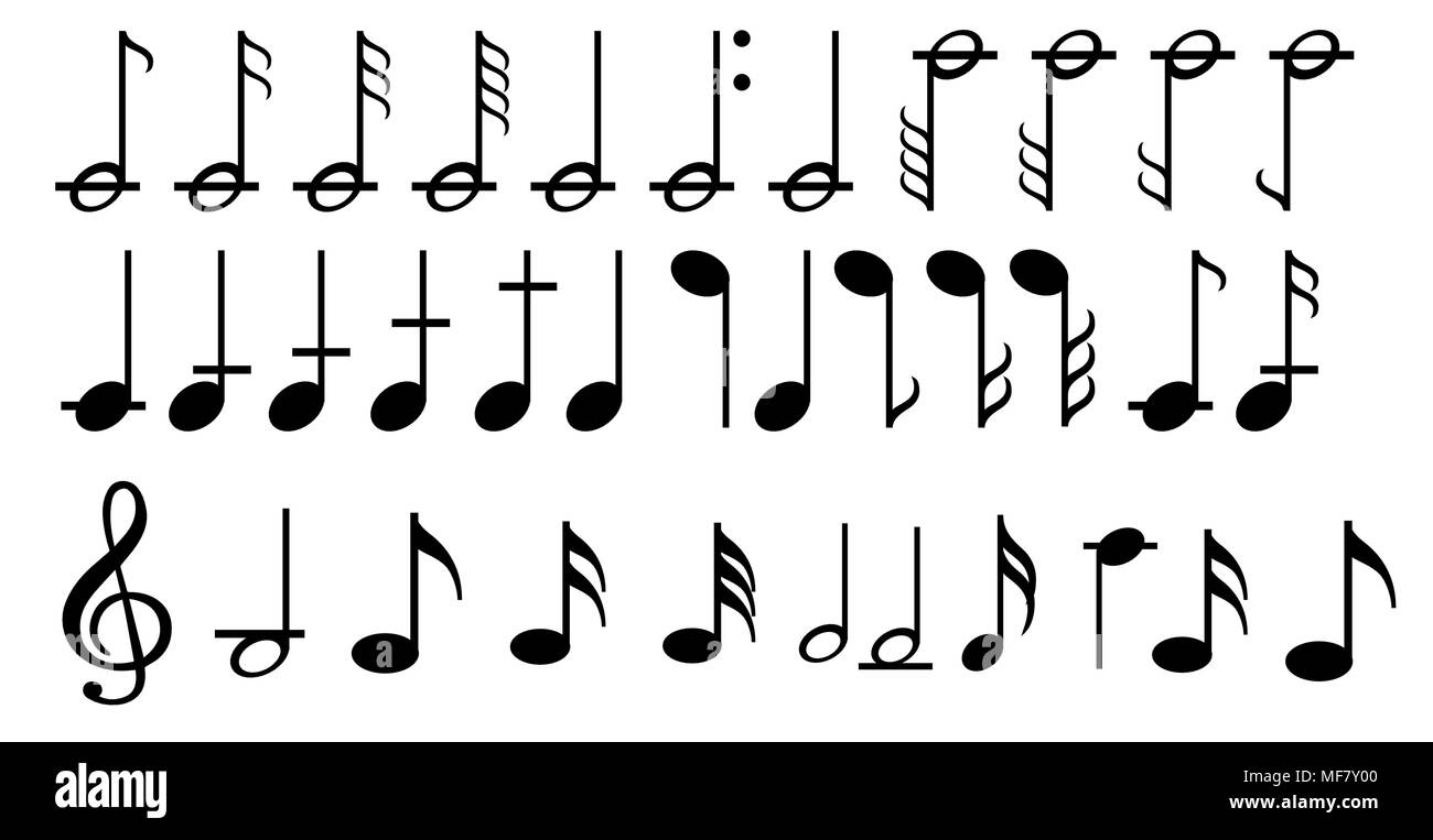 Music note background with different music symbols Stock Vector Image ...