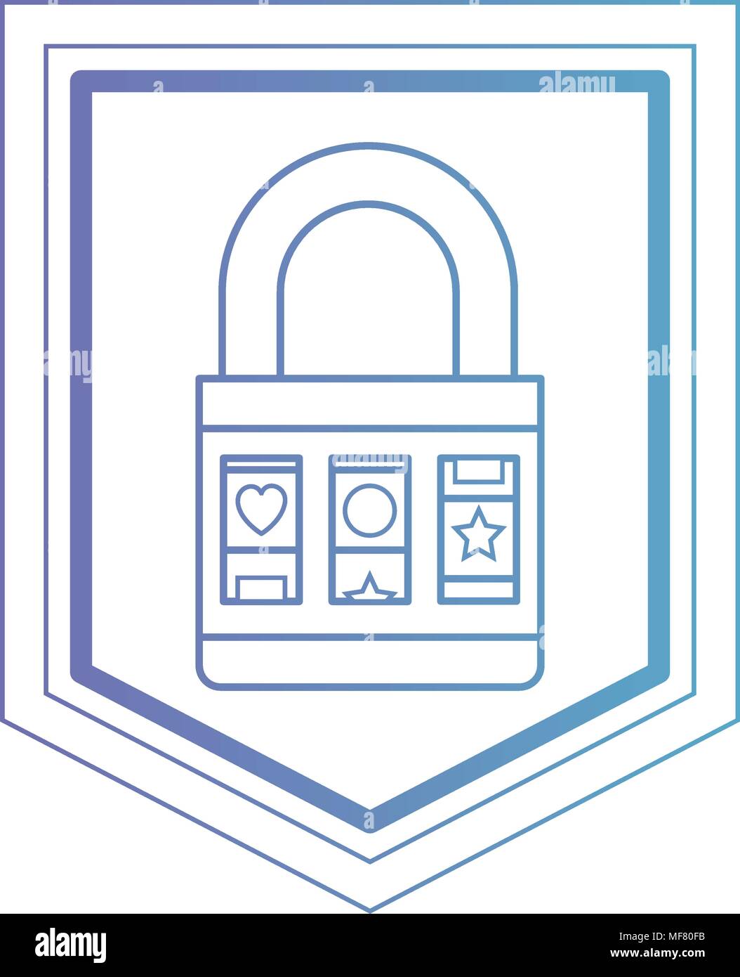 shield of safe secure padlock with password vector illustration design ...