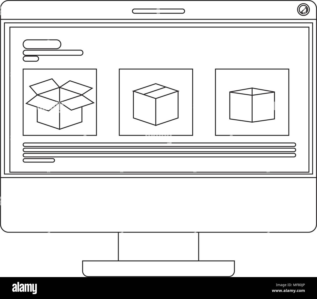 computer display with boxes vector illustration design Stock Vector ...