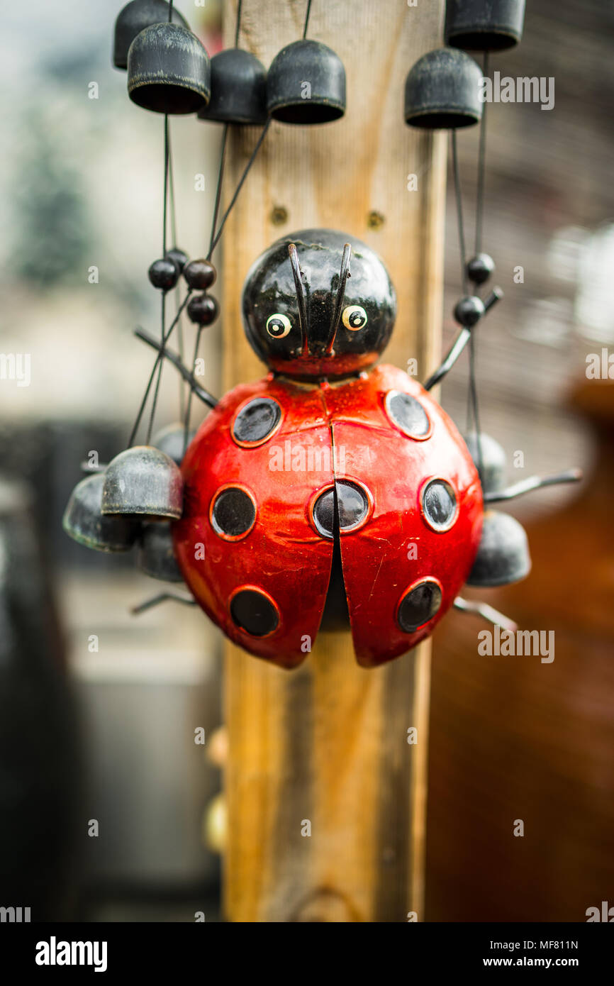 Metal ladybird or ladybug at a plant nursery Stock Photo - Alamy