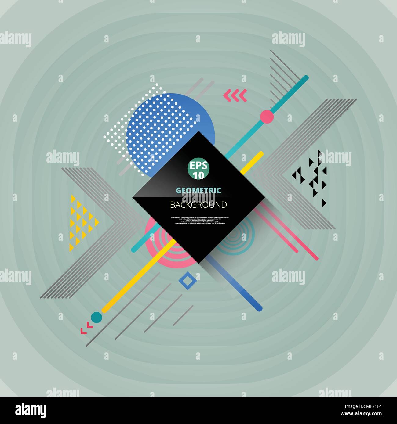 Abstract of various dimension geometrical shapes in modern template ...