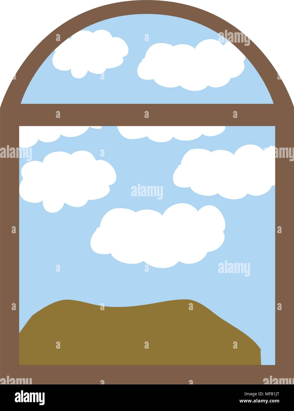 landscape seen through the window vector illustration design Stock ...