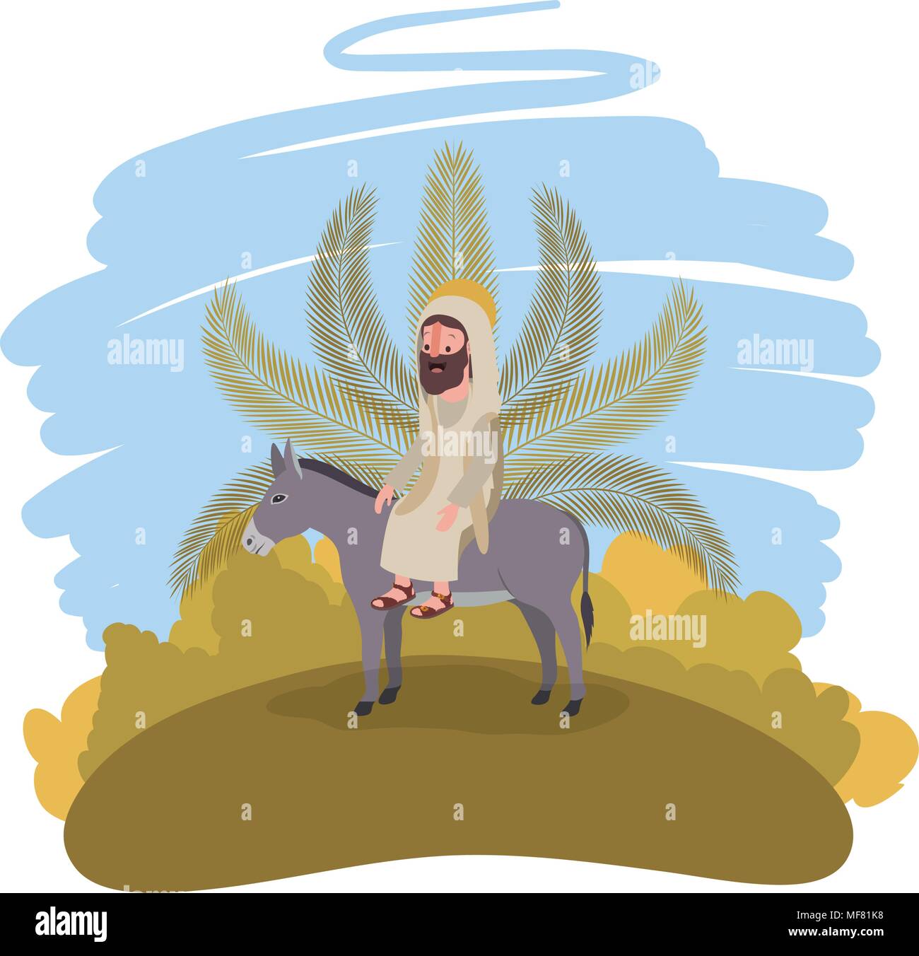 Jesus christ in the mule avatar character vector illustration design ...