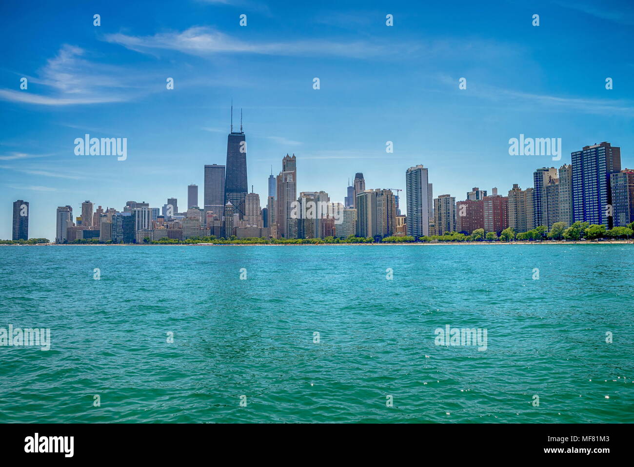 Chicago downtown skyline and the blue sky Stock Photo - Alamy