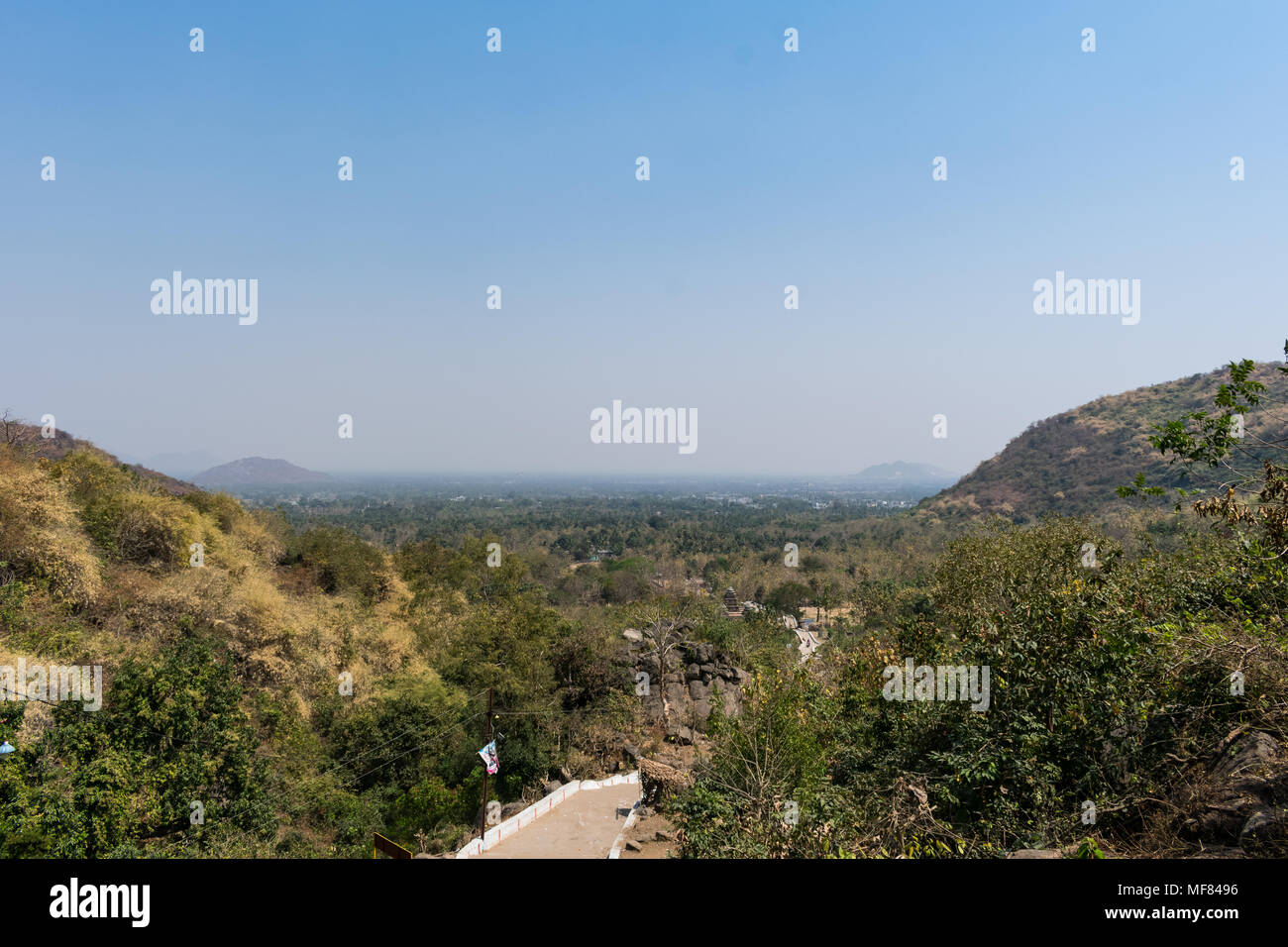 greenery mountain looking beautiful in summer season with village view ...