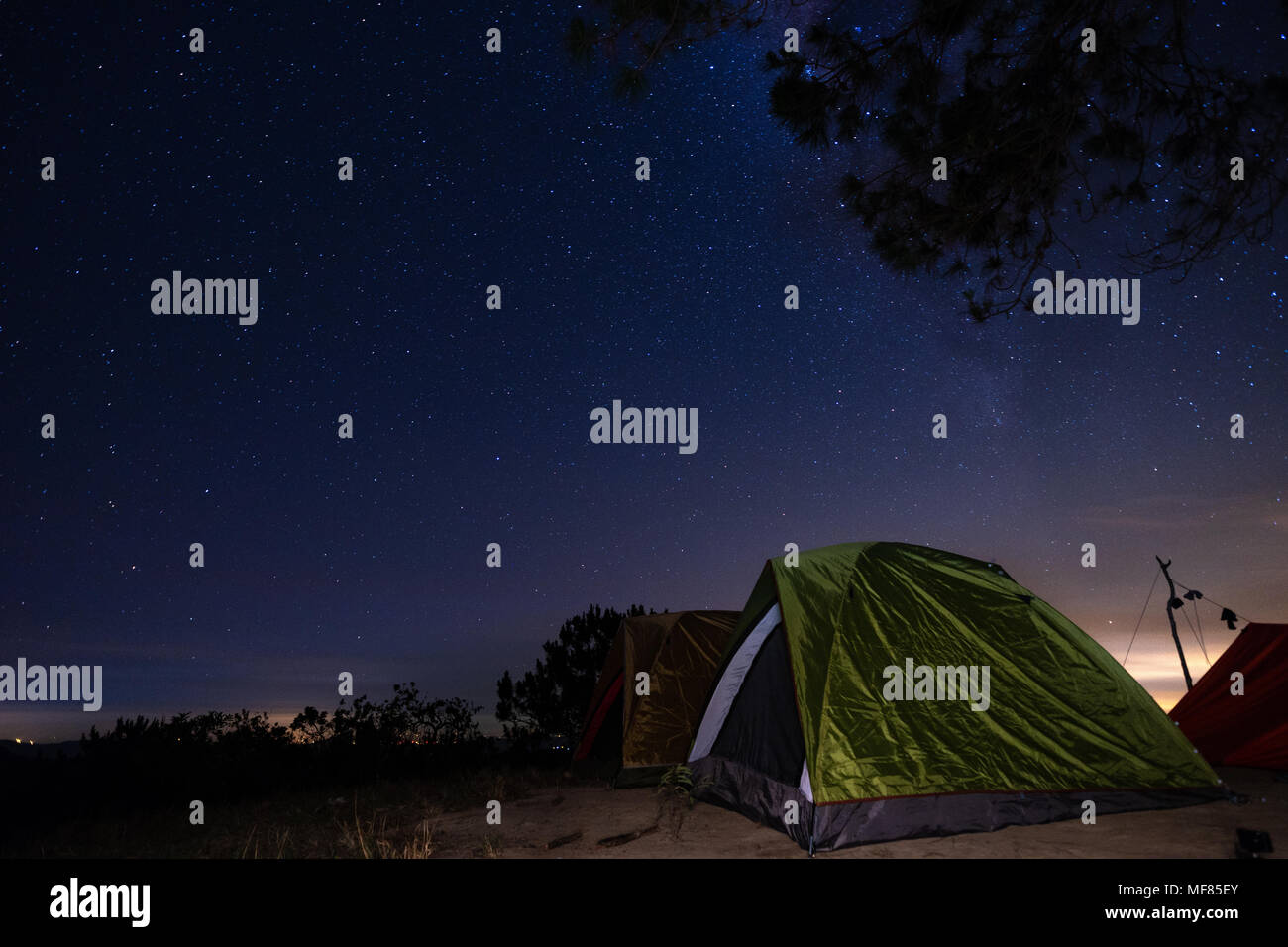 Night camping. Royalty high quality free stock image of night camp in ...