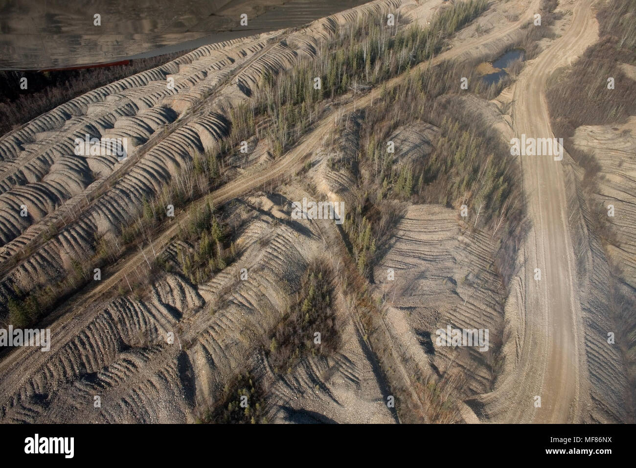 A view of Stuart Schmidt Gold Mining near Dawson City, Yukon on ...
