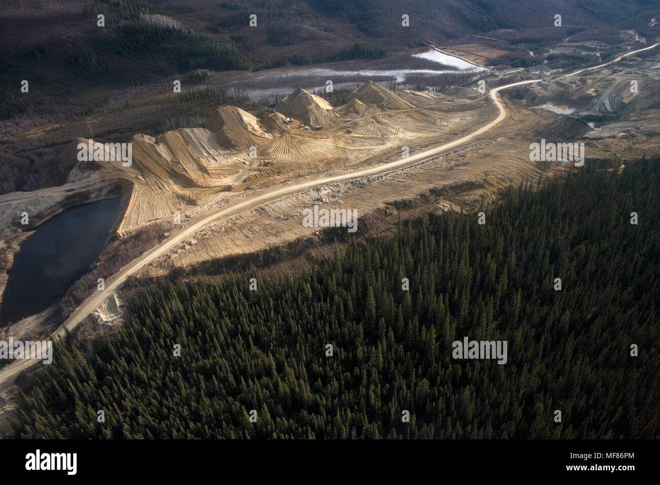 A view of Stuart Schmidt Gold Mining near Dawson City, Yukon on ...