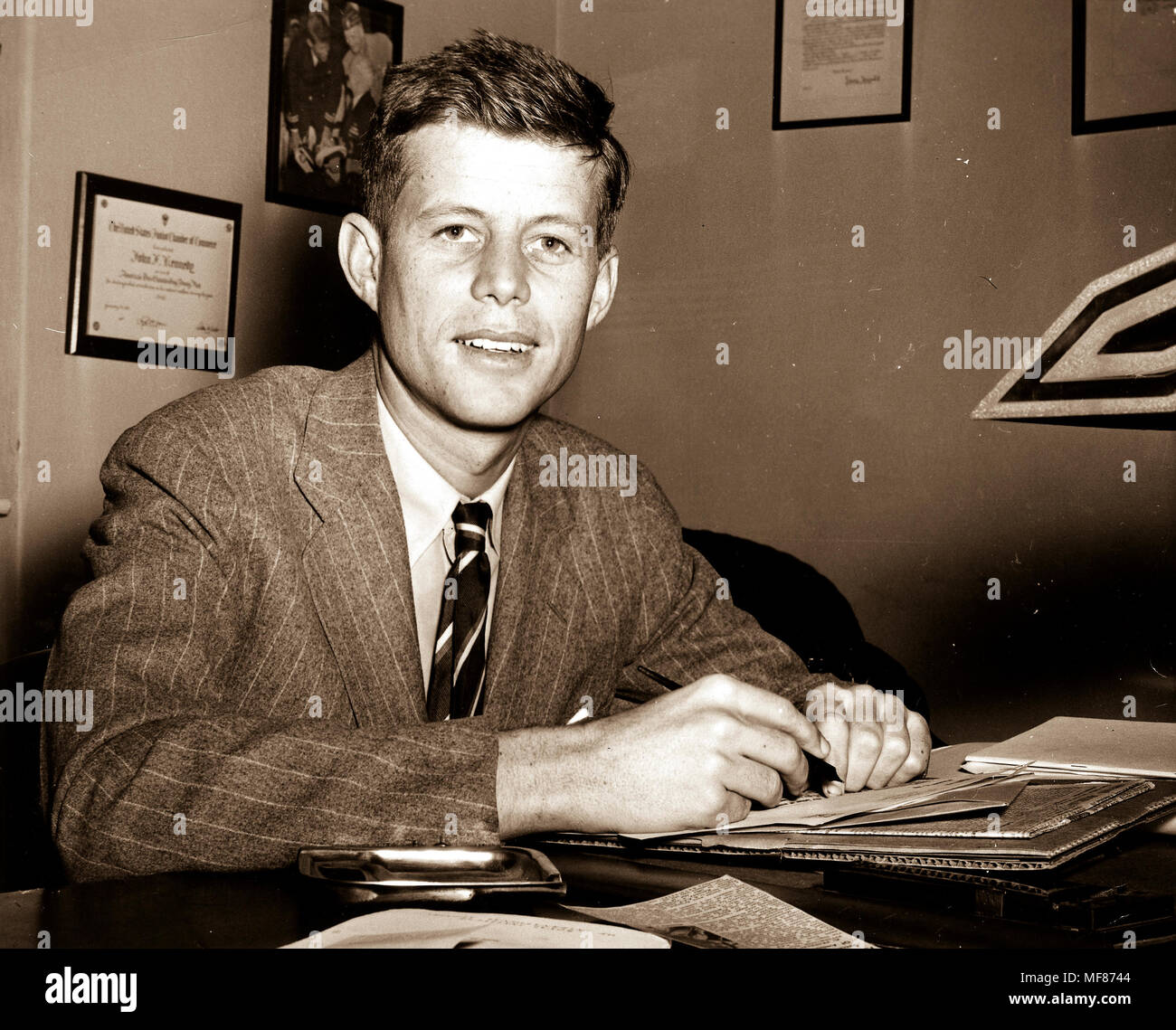 circa 1946/47 Congressman John Fitzgerald Kennedy in his Congressional ...