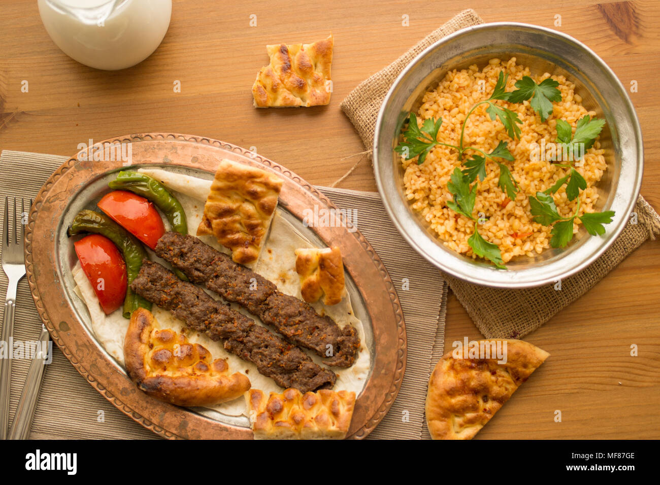 Turkish meat food Adana Kebab / kebap Stock Photo - Alamy