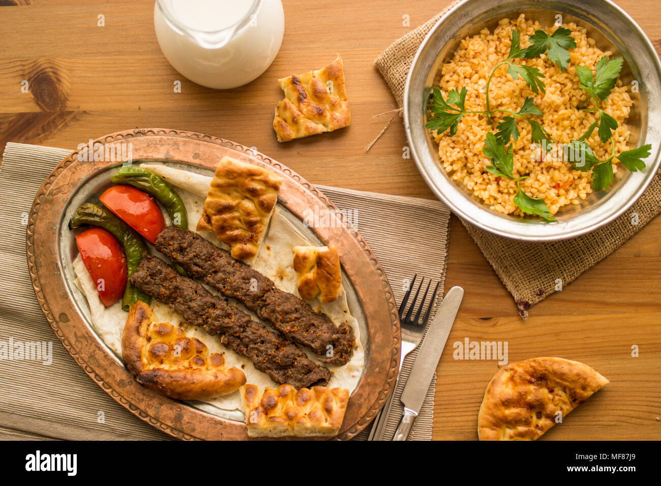 Turkish meat food Adana Kebab / kebap Stock Photo - Alamy