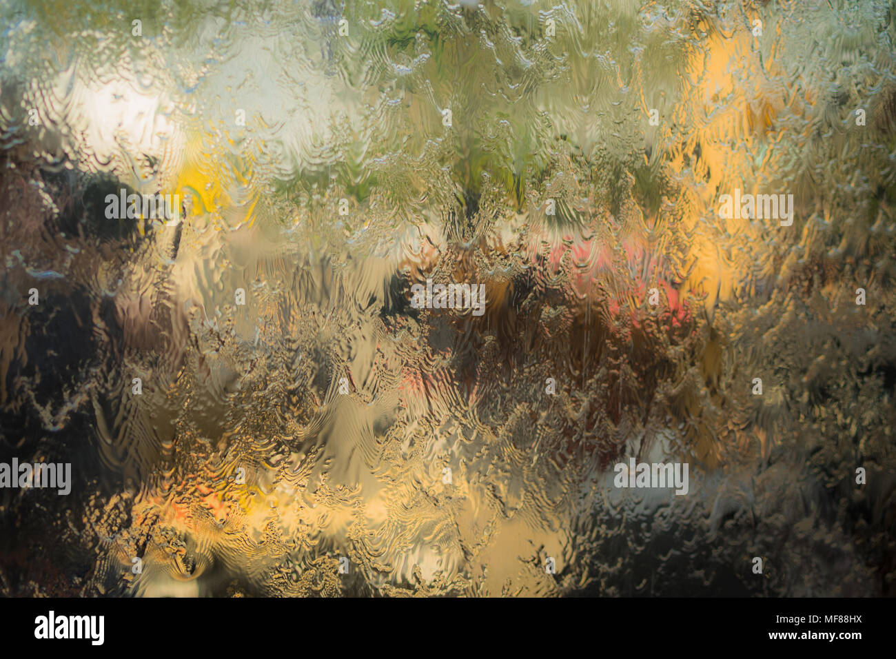 Abstract background from water running down a glass mirror Stock Photo ...