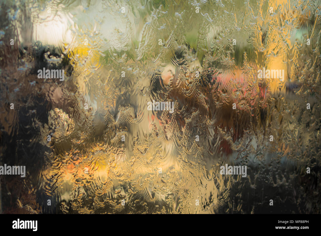 Abstract background from water running down a glass mirror Stock Photo ...
