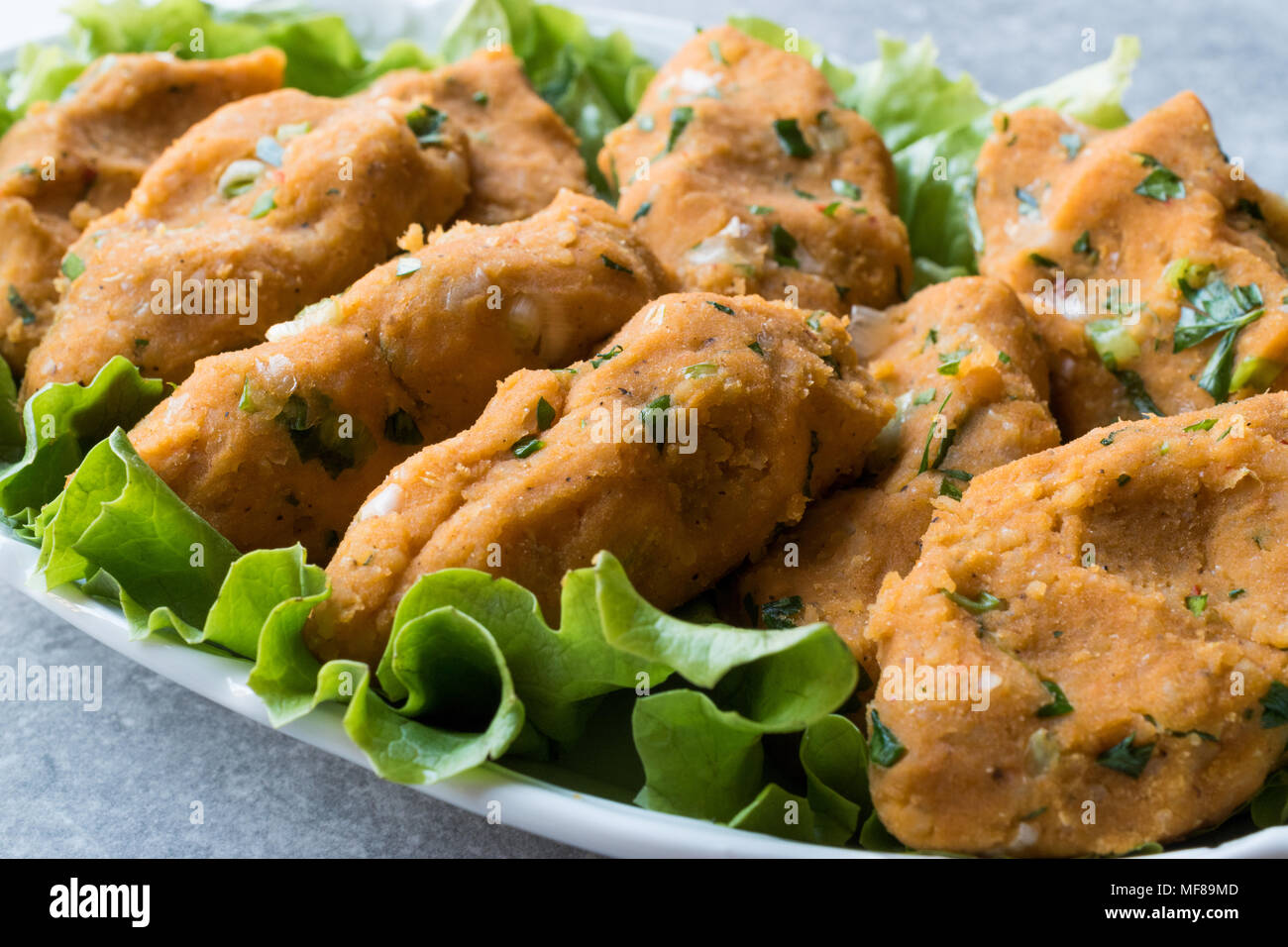 Turkish Food Mercimek Koftesi made Bulgur and Lentil Paste. Traditional ...