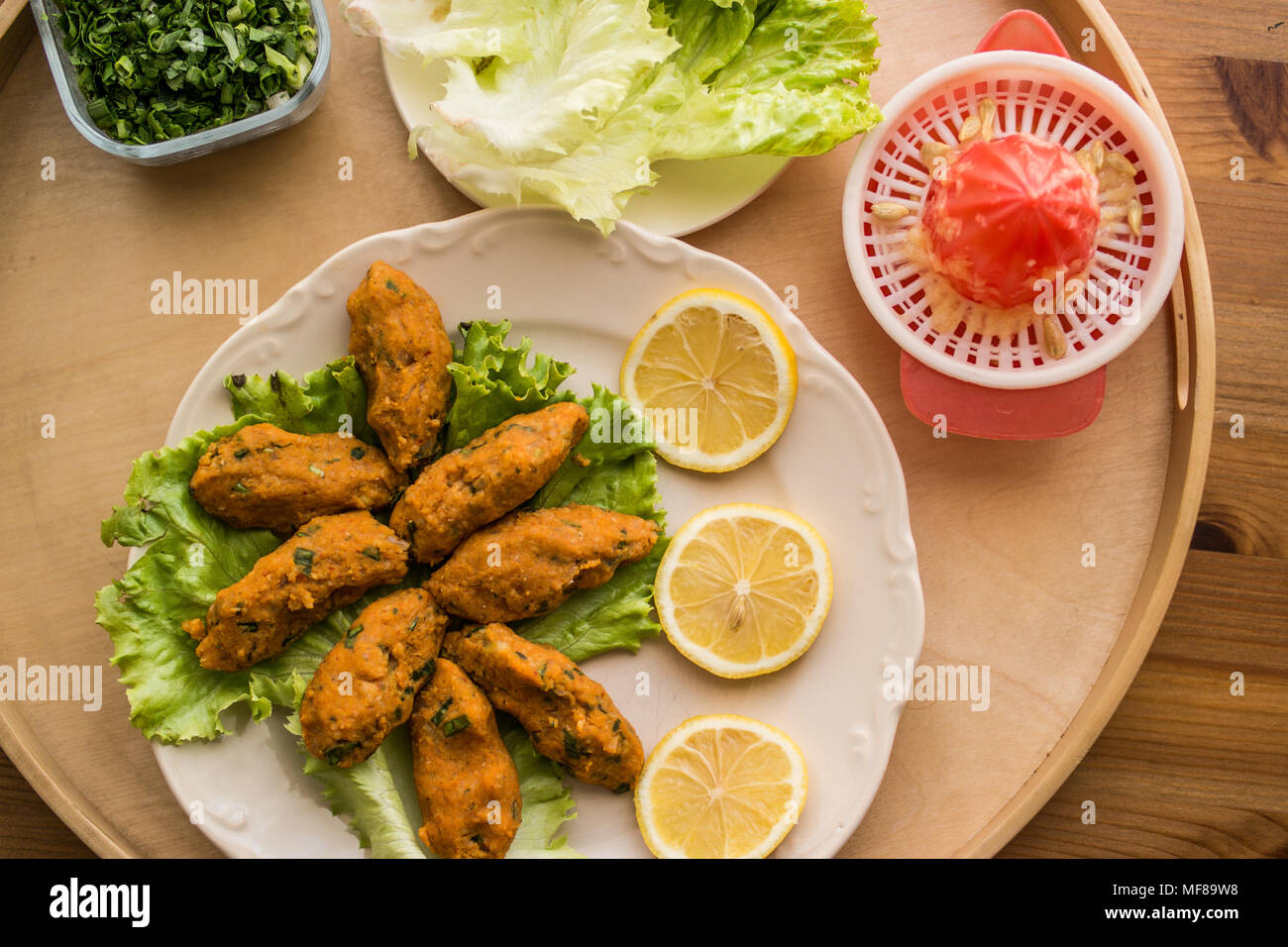Turkish Food Mercimek Koftesi made Bulgur and Lentil Paste. Traditional ...