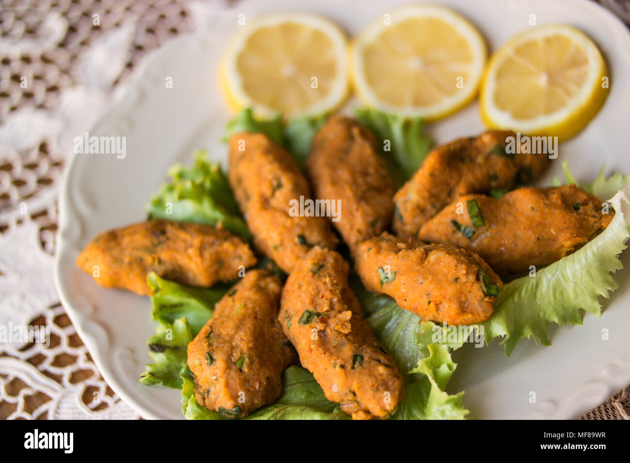 Turkish Food Mercimek Koftesi made Bulgur and Lentil Paste. Traditional ...