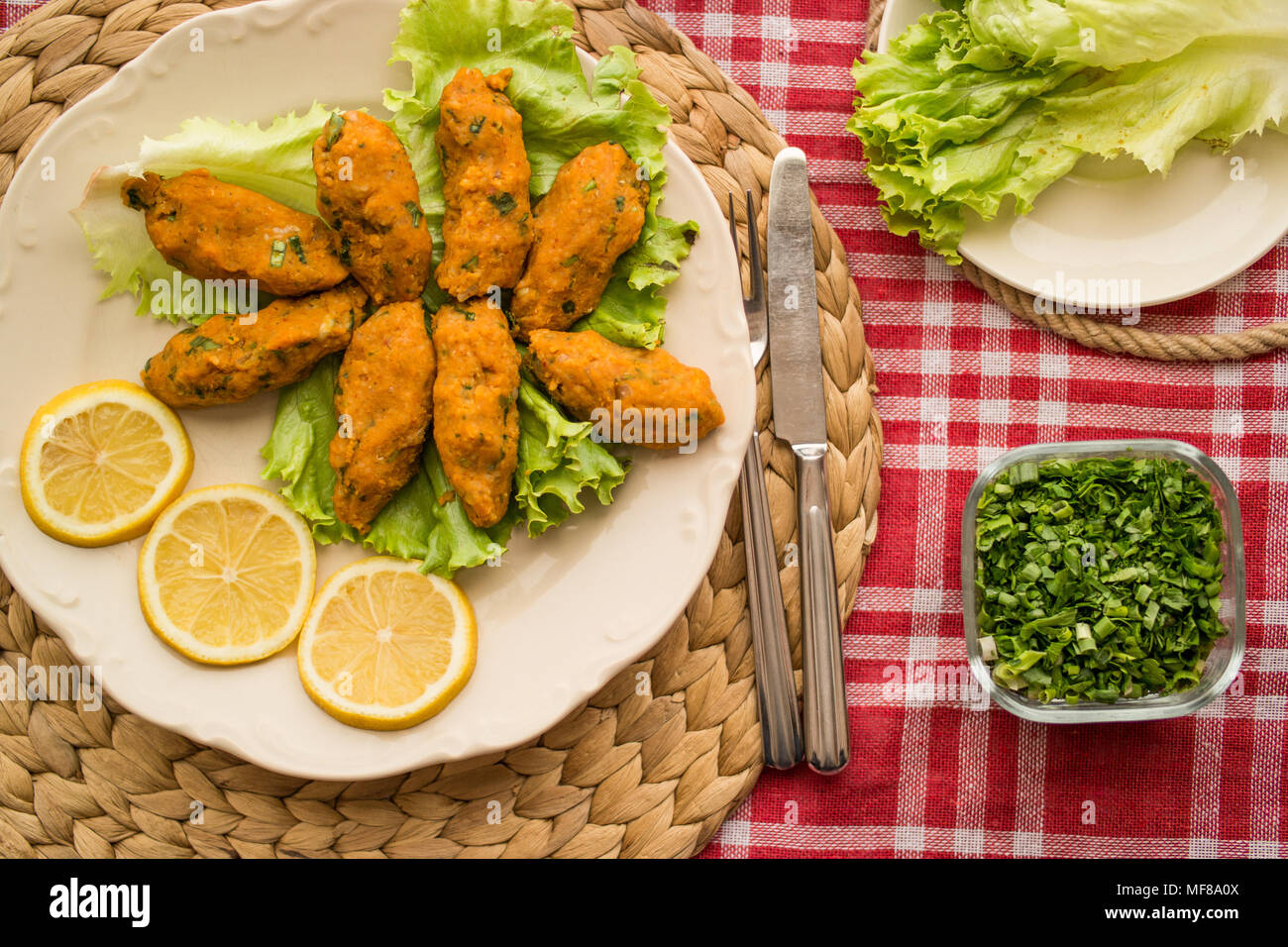Turkish Food Mercimek Koftesi made Bulgur and Lentil Paste. Traditional ...