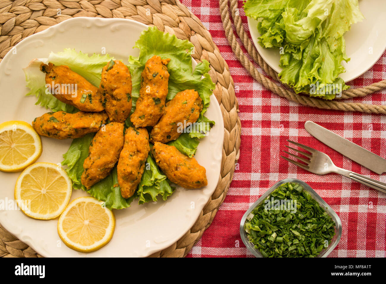 Turkish Food Mercimek Koftesi made Bulgur and Lentil Paste. Traditional ...