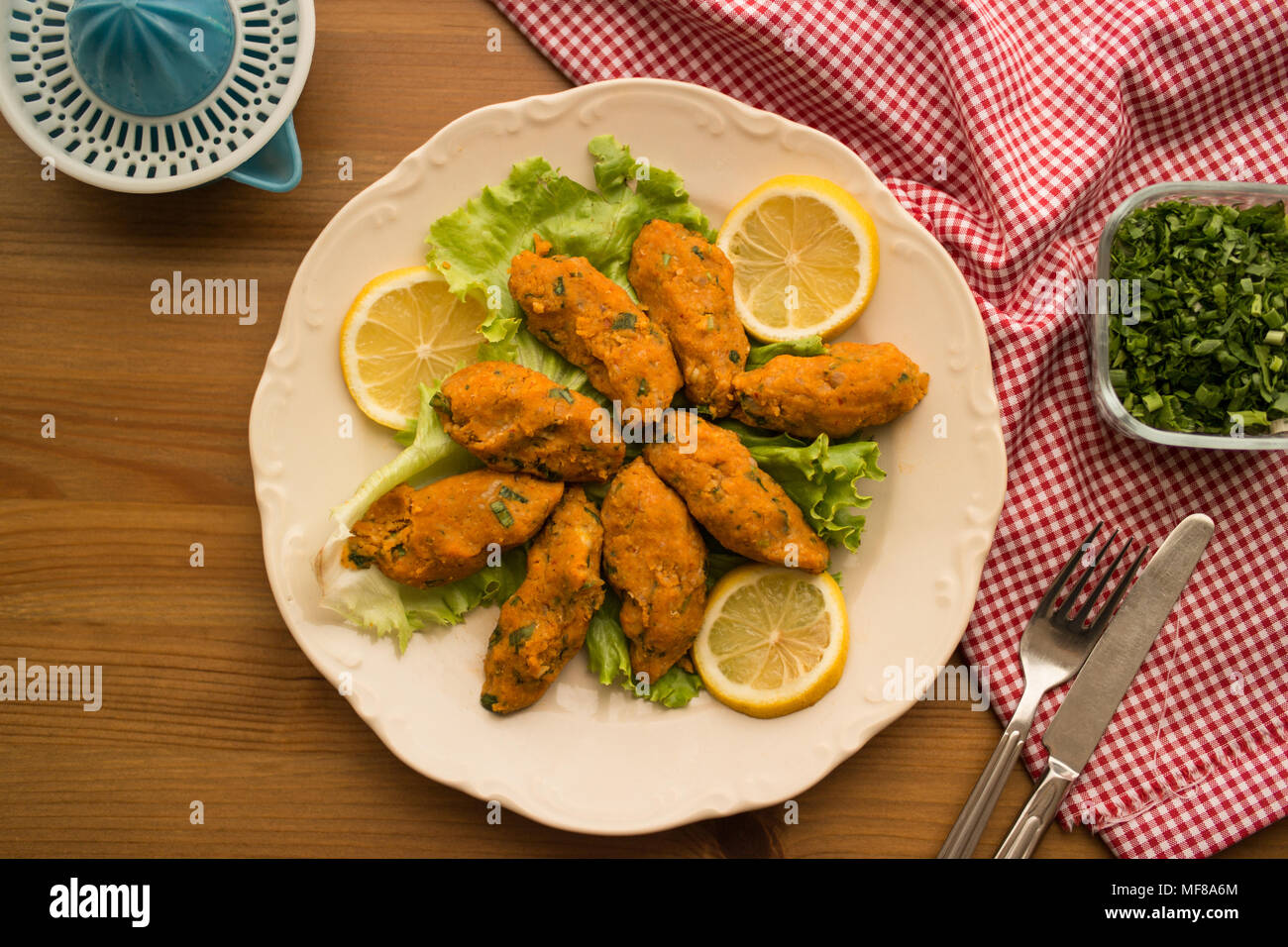 Turkish Food Mercimek Koftesi made Bulgur and Lentil Paste. Traditional ...