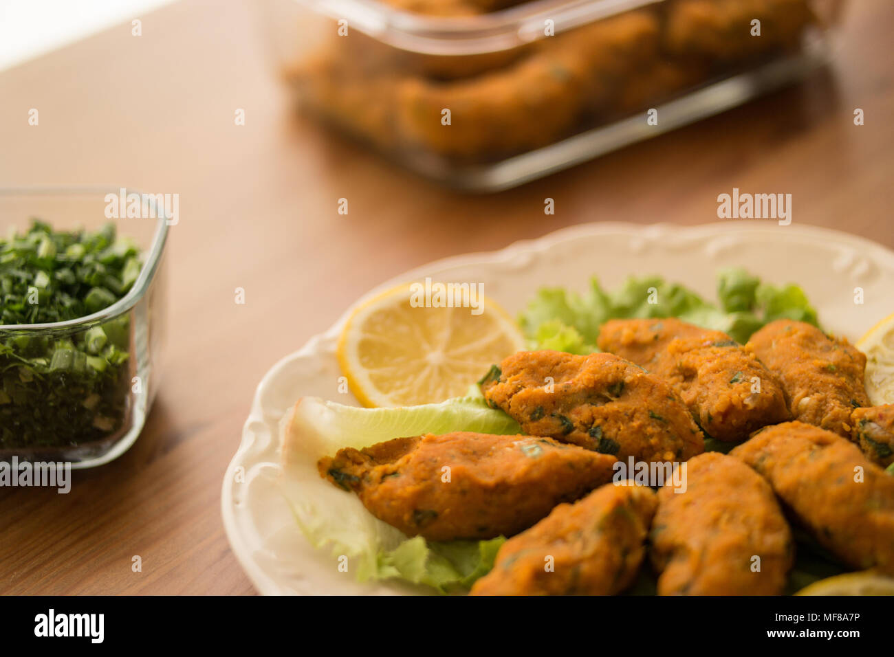 Turkish Food Mercimek Koftesi made Bulgur and Lentil Paste. Traditional ...