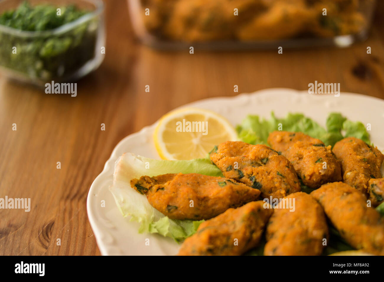 Turkish Food Mercimek Koftesi made Bulgur and Lentil Paste. Traditional ...