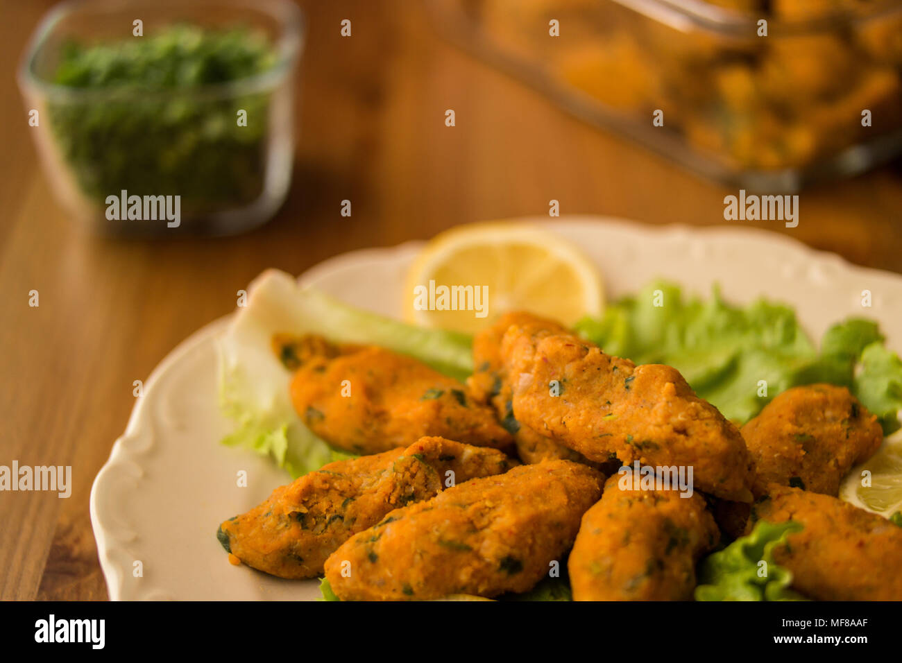 Turkish Food Mercimek Koftesi made Bulgur and Lentil Paste. Traditional ...