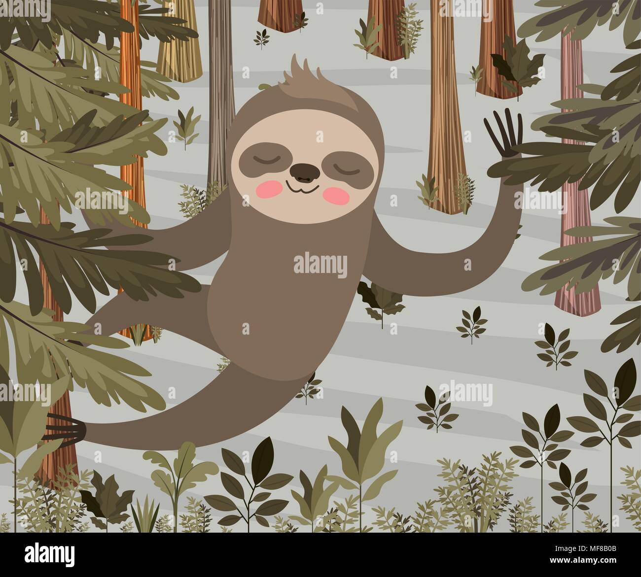 Sloth bear habitat Stock Vector Images - Alamy