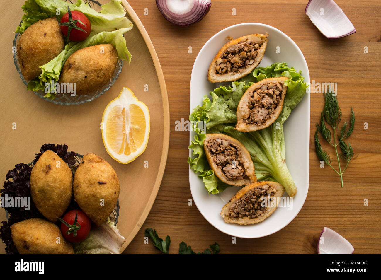 icli kofte / Boiled kibbeh / Quibe / Stuffed Meatballs Falafel Stock ...