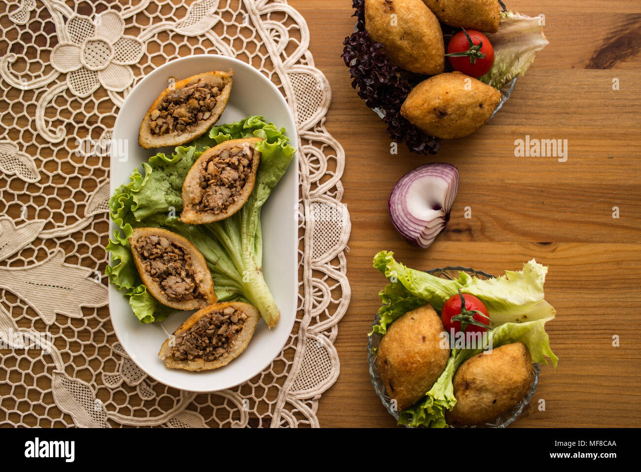 icli kofte / Boiled kibbeh / Quibe / Stuffed Meatballs Falafel Stock ...