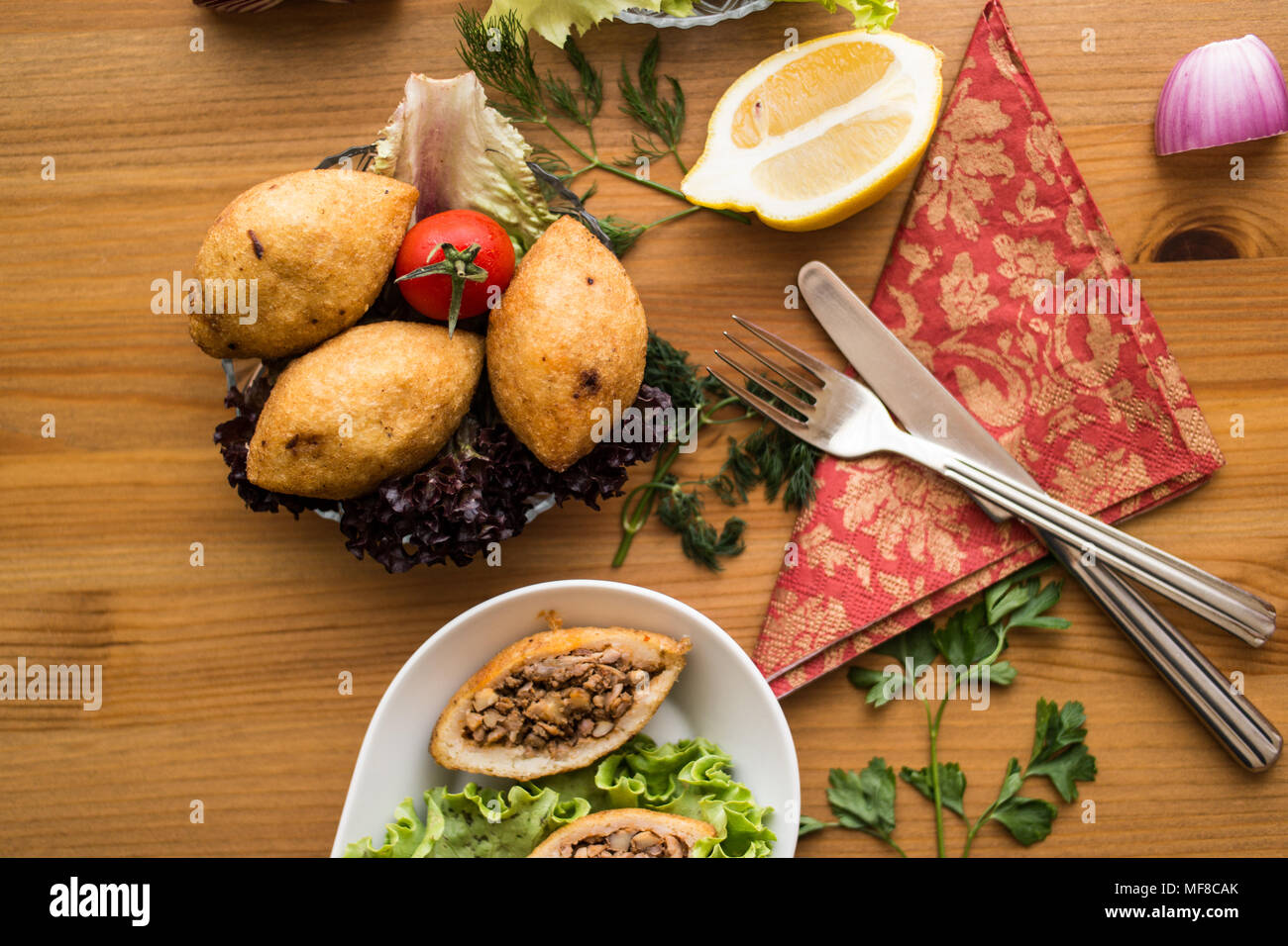 icli kofte / Boiled kibbeh / Quibe / Stuffed Meatballs Falafel Stock ...