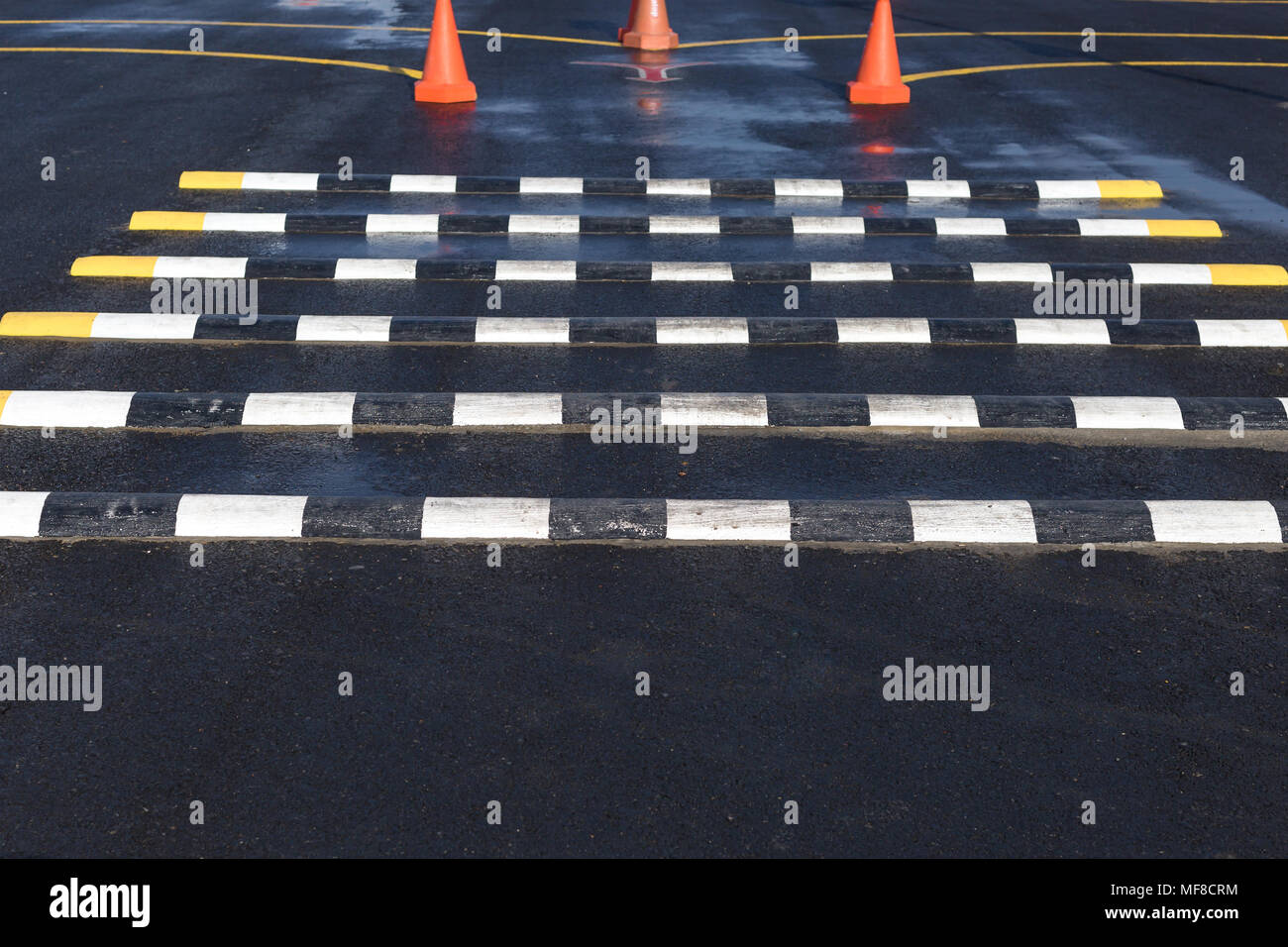 Pedestrian zebra crossing traffic sign. Road sign of zebra crosswalk on ...